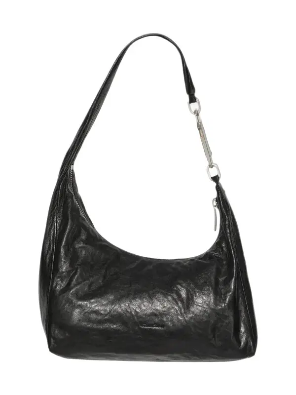 Rick Owens Nylon Shoulder Handbag With Zip Closure And Front Embroidery - Nero