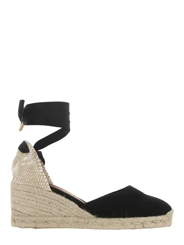 CastaÑer Carina Wedge Espadrilles In Canvas - Black