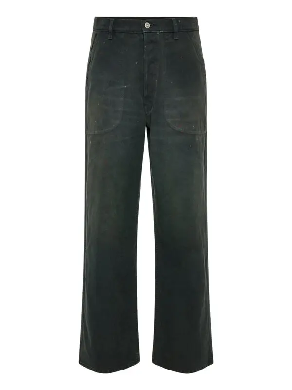 MAISON MARGIELA 100% Cotton Tailored Trousers - Grey