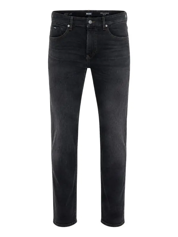 BOSS BLACK Slim Fit Jeans With Classic Five-pocket Construction - Black