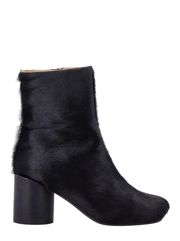 MAISON MARGIELA Square-toe Hair-on Leather Ankle Boots - Marrone