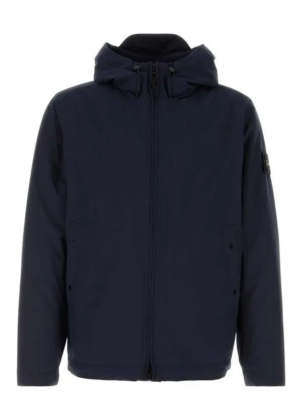 Stone Island Stretch Polyester Hooded Jacket - Blue