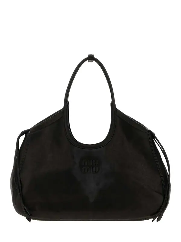 Miu Miu Nappa Leather Ivy Shopping Handbag - Black