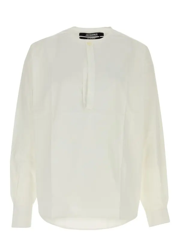 Jacquemus Diamond Pattern Knit Shirt - White