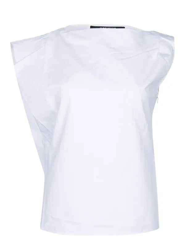 Jacquemus Draped High-waist Top - White