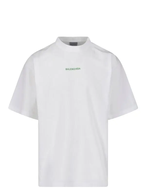 Balenciaga Logo Print Cotton T-shirt - White