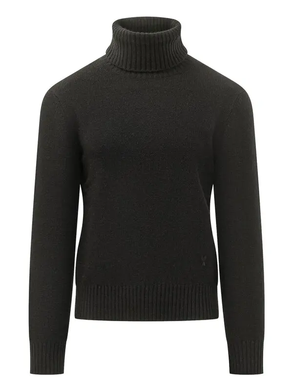 AMI Paris Ribbed Turtleneck Sweater - Noir
