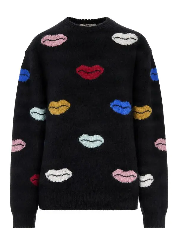 Fiorucci Allover Lip Print Crewneck Sweater - Multi