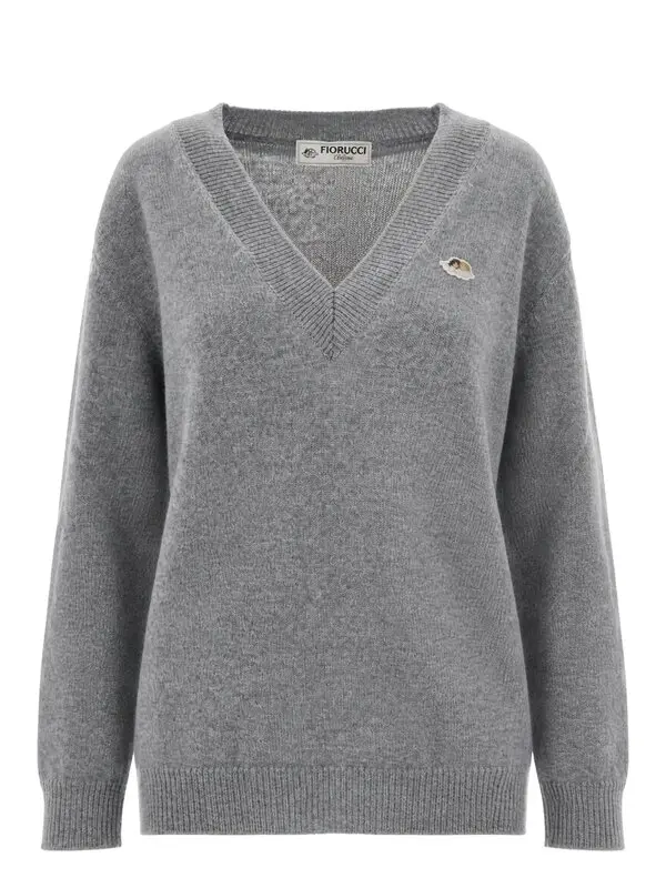 Fiorucci V-neck Wool-cashmere Sweater - Grey