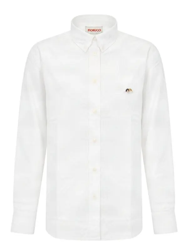 Fiorucci Embroidered Cotton Button-up Shirt - White