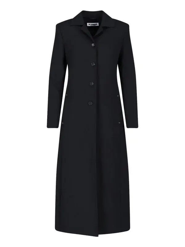 JIL SANDER Long Tailored Single-breasted Coat - Black