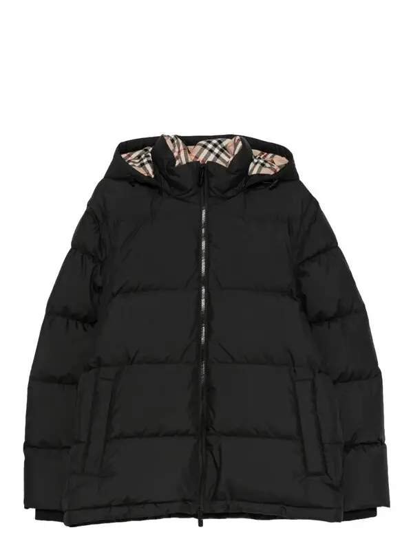 Burberry Down Jacket With Removable Hood And Sleeves - Nero