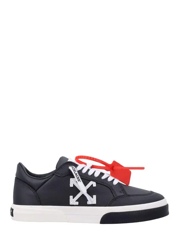 Off-White Low-top Leather Sneakers With Zip Tie Tag - Nero