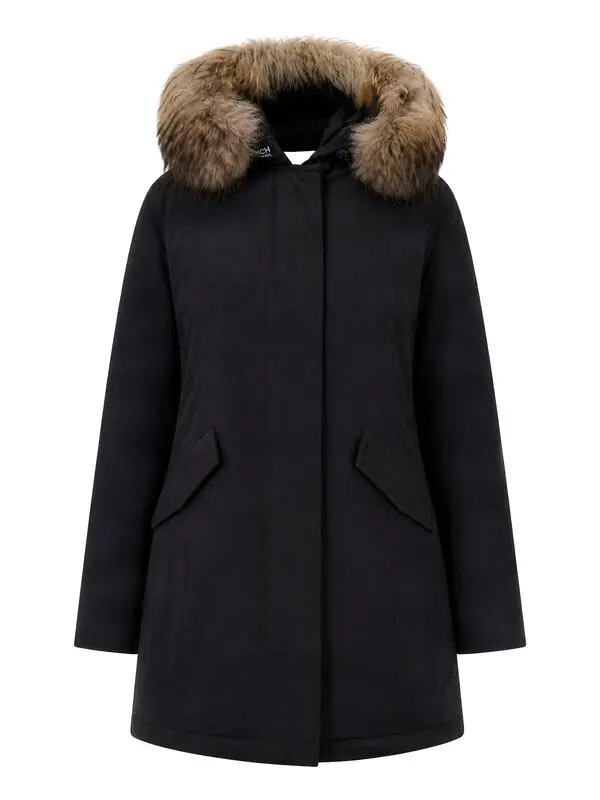 Woolrich Fur-trimmed Hooded Parka Coat - Black