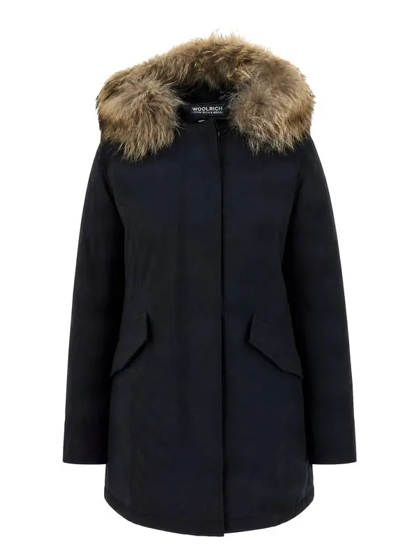Woolrich Fur-trimmed Hooded Parka Coat - Dark Navy