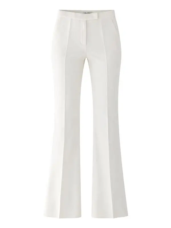 Max Mara Cotton Flare Trousers - White