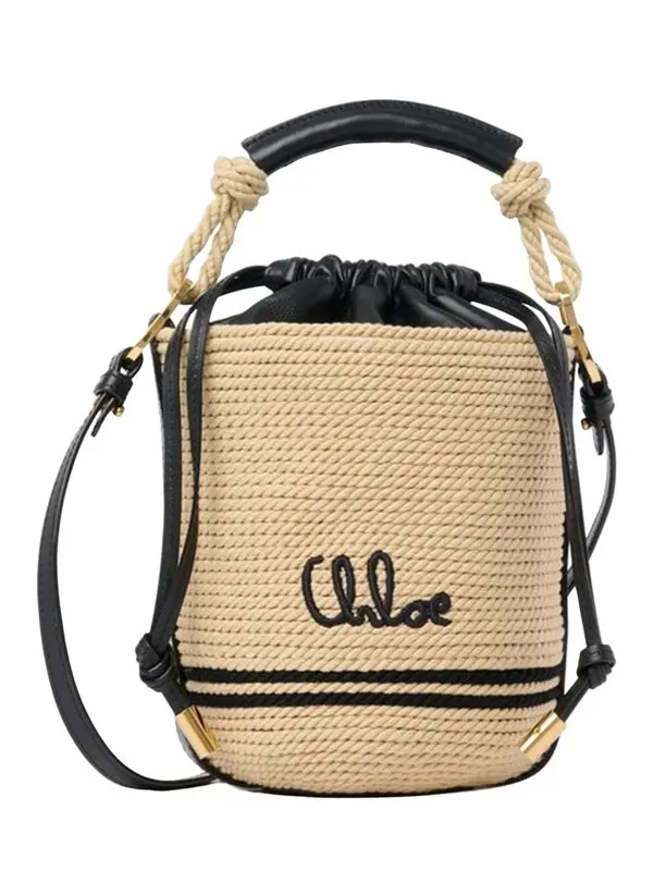 Chloé Mini Drawstring Bucket Bag - Beige