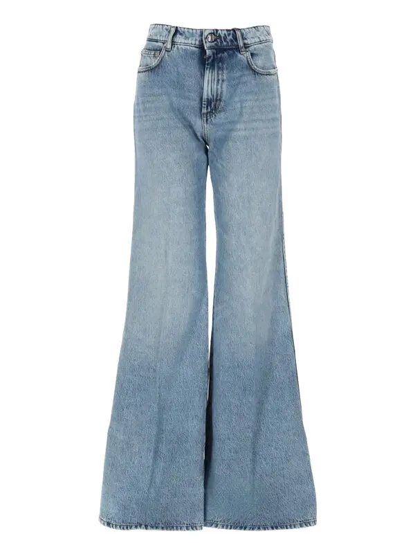 Sportmax Wide Leg Cotton Jeans - Blue