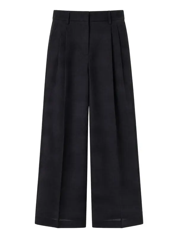 Max Mara High-waisted Wide-leg Virgin Wool Trousers - Nero