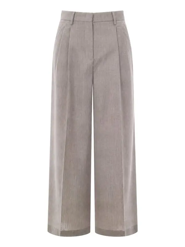 Max Mara Wide-leg Pleated Trousers - Cappuccino