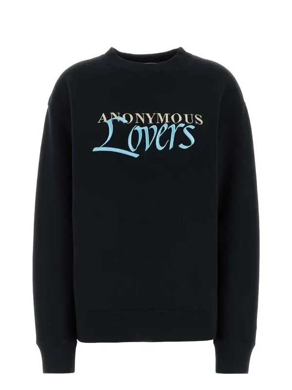JW Anderson Cotton Crewneck Sweatshirt With Logo - Black