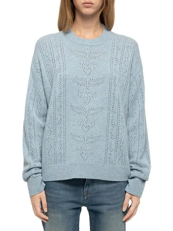Zadig&Voltaire Markuz Wool & Cashmere Pointelle Sweater - Frozen
