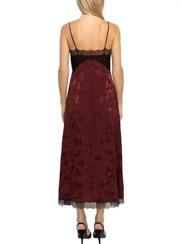 Zadig&Voltaire Ridar Silk Lace Trim Dress - Cherry