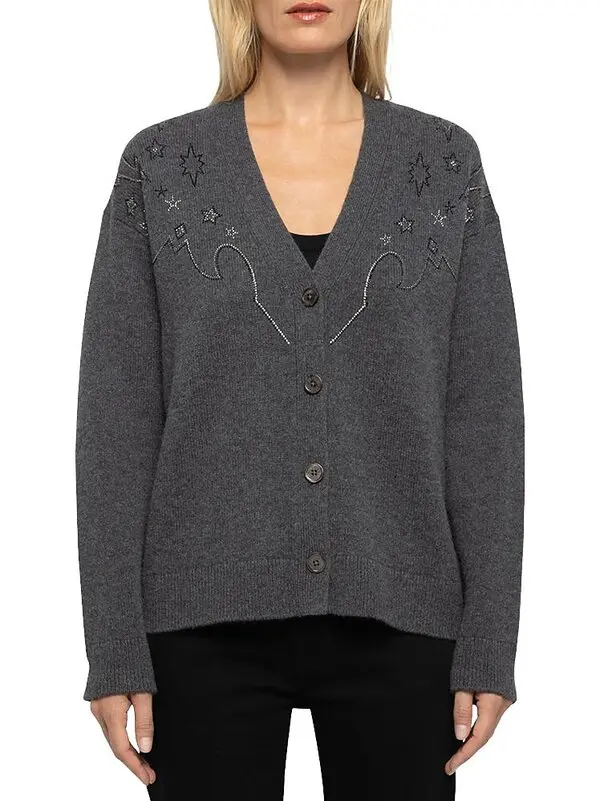 Zadig&Voltaire Mirkaz Embellished Cashmere Cardigan - Anthracite