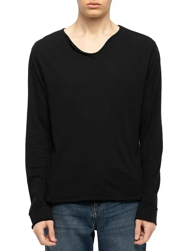Zadig&Voltaire Monastir Cotton Loose Crewneck Logo Sweater - Black