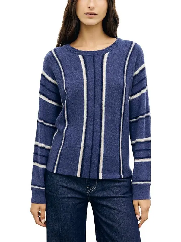 Gerard Darel Ricki Cashmere Striped Sweater - Blue