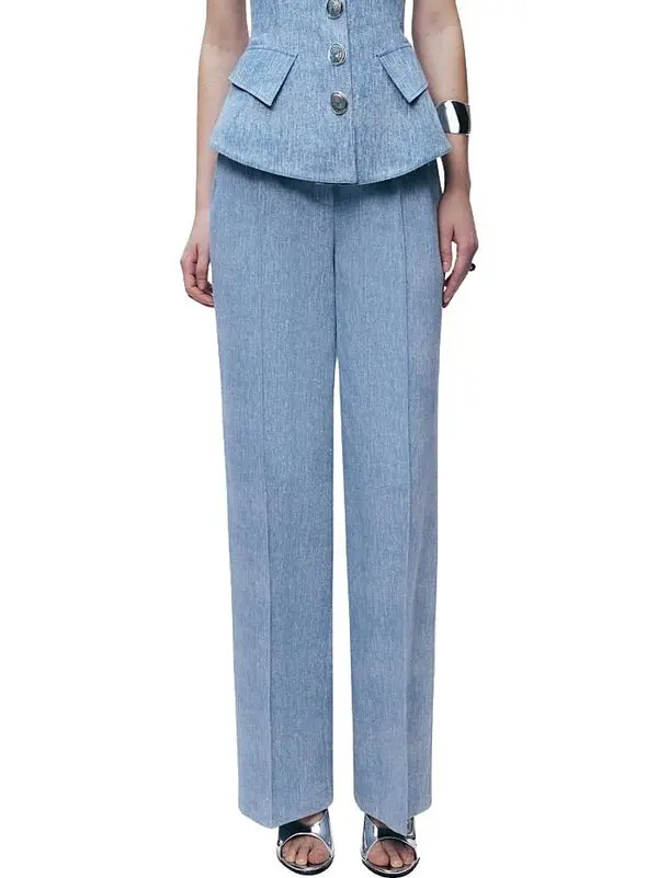 NOCTURNE High-rise Wide-leg Trousers - Blue