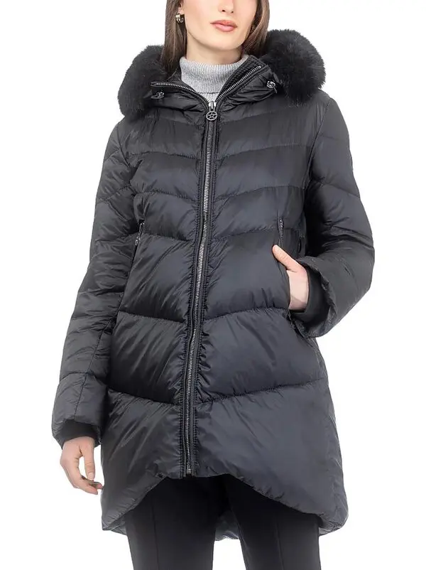 Gorski Down Parka With Toscana Lamb Hood Trim - Black/black