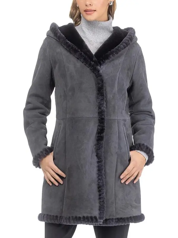 Gorski Merino Shearling Lamb Parka With Whipstitch Trim - Anthracite
