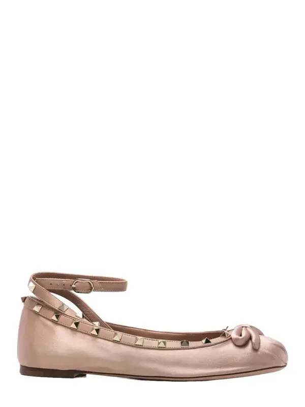 Valentino Garavani Rockstud Bow Ballet Flats - Pink