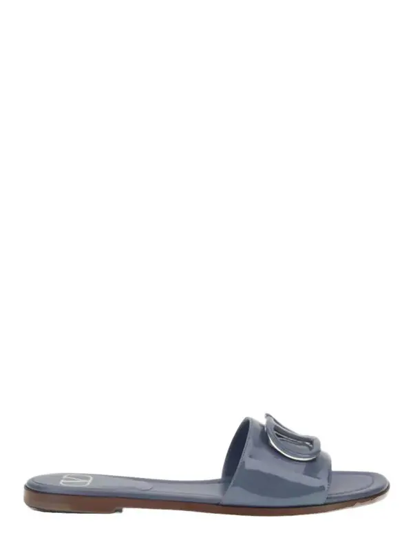 Valentino Garavani Vlogo Signature Patent Leather Sandals - Blue