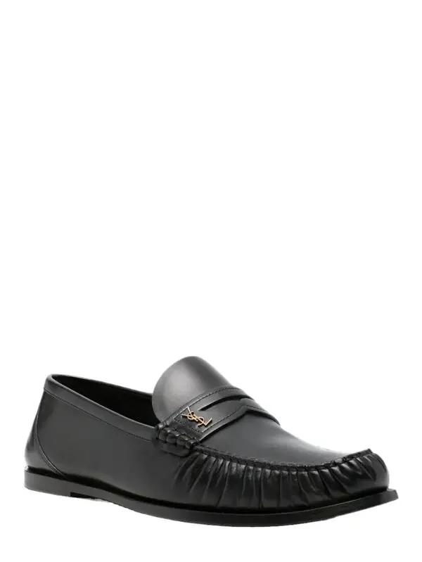 Saint Laurent Leather Loafers - Black