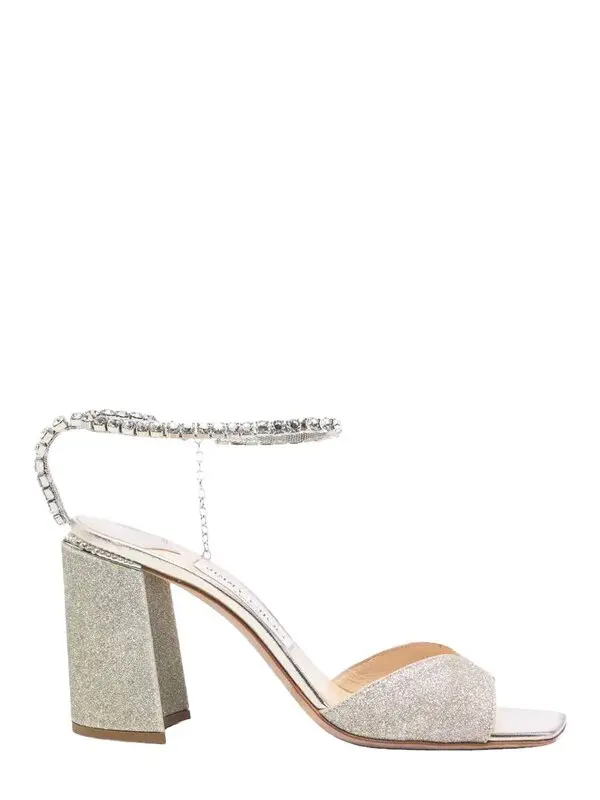 JIMMY CHOO Saeda Crystal-embellished Sandals - Silver