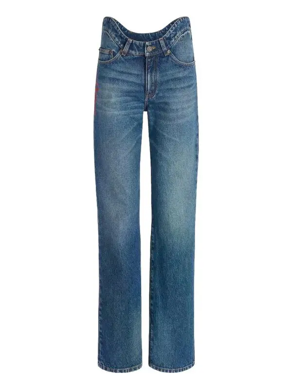 JEAN PAUL GAULTIER Curved Denim Trousers - Blue
