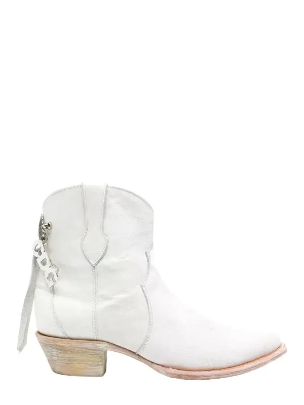 Comme Des Garçons X Mexicana Cracked-effect Cowboy Boots - White
