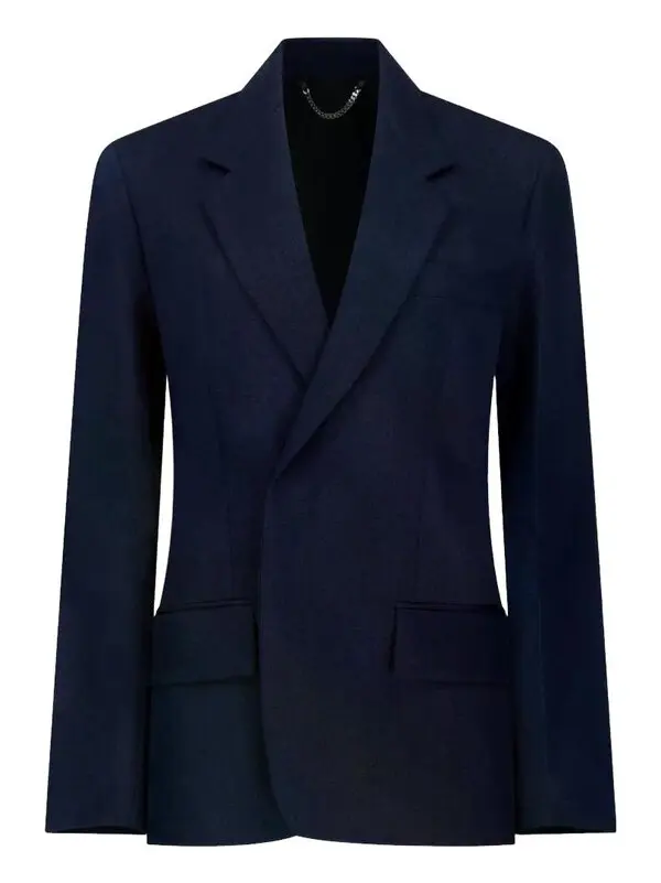 Victoria Beckham Single-breasted Wool Blazer - Blue