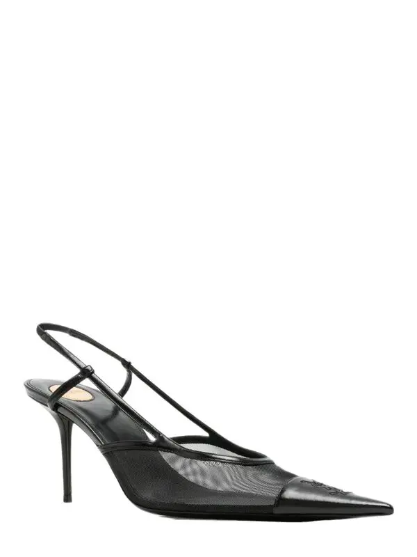 Saint Laurent Renée Paneled Slingback Pumps - Black