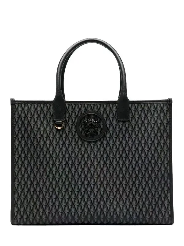 Versace Medusa Head Monogram Tote Bag - Black