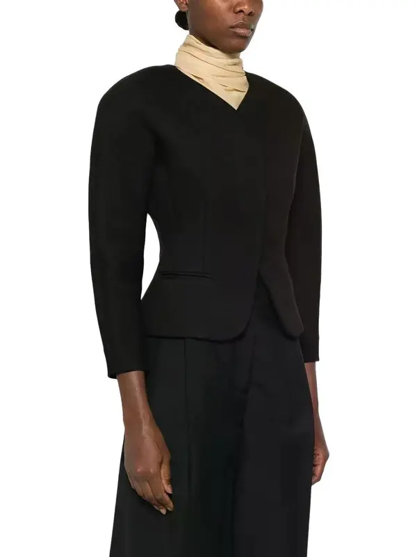 Jacquemus V-neck Concealed Fastening Jacket - Black