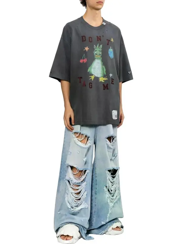 Mihara Yasuhiro Leon Doodle Printed T-shirt - Grey