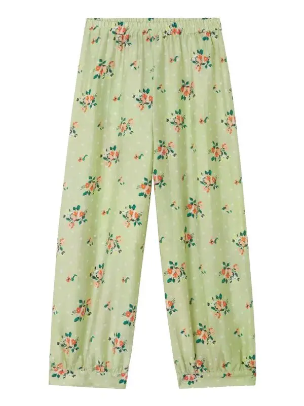 American Vintage Zivow Floral Print Trousers - Green