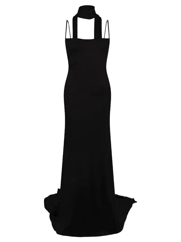 Dsquared2 Halterneck Jersey Maxi Dress - Black