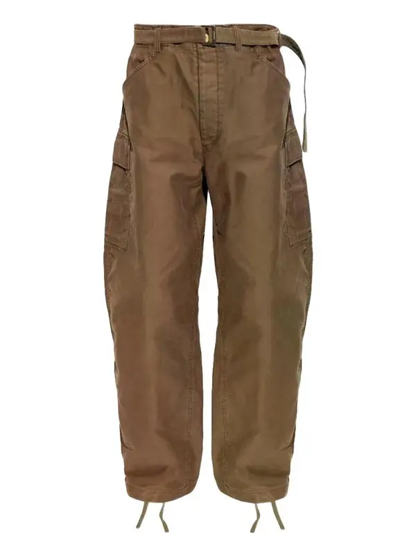 Sacai Belted Loose Fit Cargo Trousers - Brown