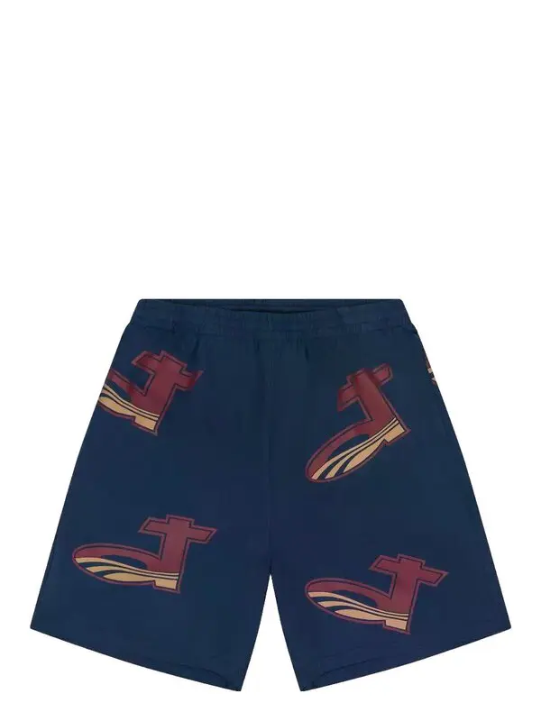 DENIM TEARS Logo Print Mesh Shorts - Blue