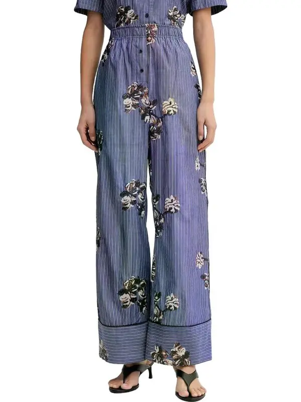 Munthe Nikita Sequin-embellished Striped Palazzo Pants - Blue