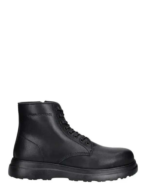 Armani Exchange Lace-up Ankle Boots - Black